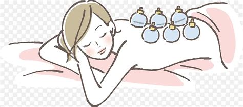 手绘线条绘画拔火罐女孩PNG图片素材下载 图片编号9133518 PNG素材网