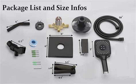 Sunzoe Shower Faucet Set With Tub Spout Matte Black 4 Setting Handheld