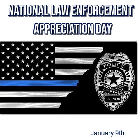 White Maximalist Customizable National Law Enforcement Appreciation Day
