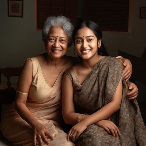 Premium Photo Indian Granny Mom And Me Three Generations Of Girl