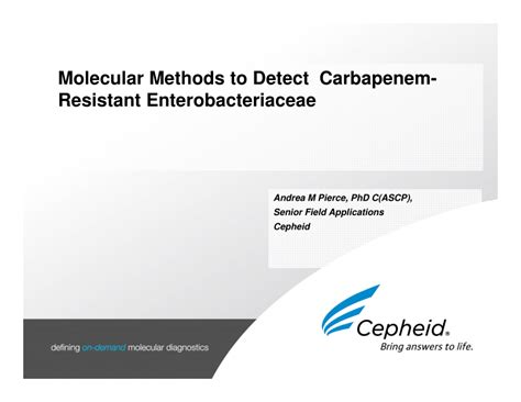Pdf Molecular Methods To Detect Carbapenem Resistant Enterobacteriaceae
