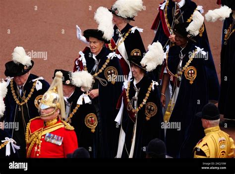 Sir Tony Blair Centre Left Arrives To Attend The Annual Order Of The