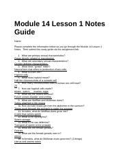 Module 14 Lesson 1 Notes Guide Docx Module 14 Lesson 1 Notes Guide