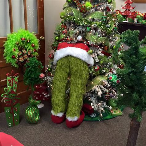 Furry Green Grinch Legs Christmas Tree Illusion The Green Head