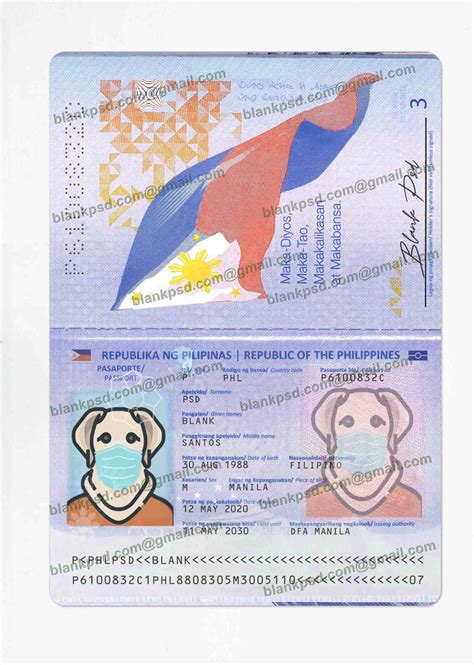 Philippines Passport Template Psd New V1 Blank Psd