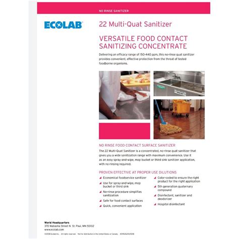 Keystone Multi Quat Sanitizer Wall Chart 52 Off