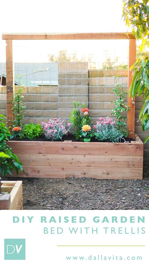 Building A Raised Planter Bed With A Trellis Diy Dalla Vita Planter