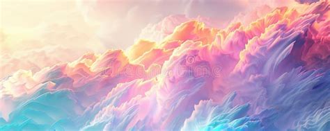 Abstract Iridescent Background Design 3d Render Featuring A Cloud