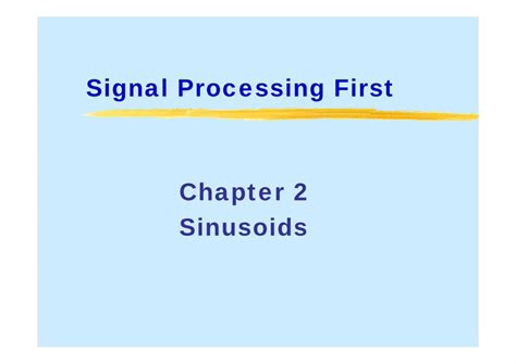 PDF Signal Processing First Chapter Sinusoids Konkukkonkuk Ac Kr Cyim Dsp Chapter