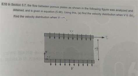 Solved 510 In Section 57 The Flow Between Porous Plates