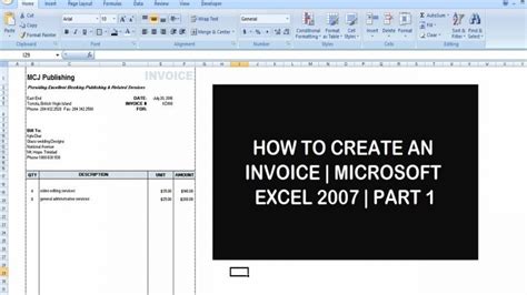 How To Create An Invoice Microsoft Excel Part Youtube With Invoice