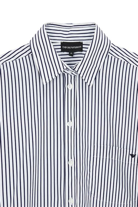 Emporio Armani엠포리오 아르마니 여성 스트라이프 코튼 포켓 셔츠 Sivillage 에스아이빌리지