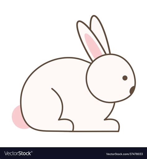 Cute Pink Rabbit Royalty Free Vector Image Vectorstock
