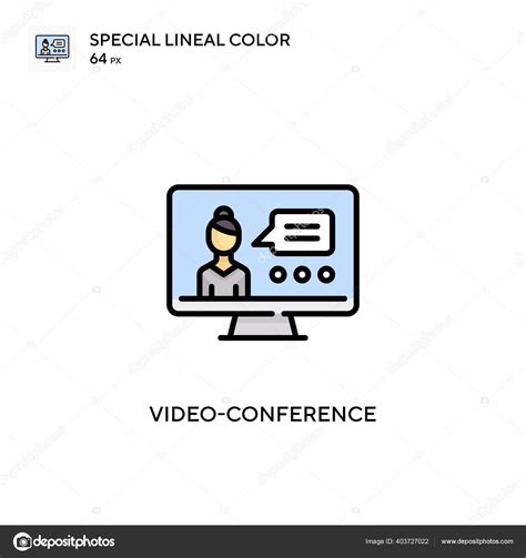 Video Conference Special Lineal Color Icon Illustration Symbol Design Template Stock Vector