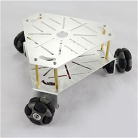 3WD 48mm Omni Wheel Robot Platform Chassis With Encoder Silver 15001S