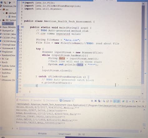 Solved Reading And Parsing A Csv File In Javanote A