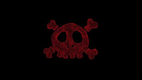 Premium Photo 3d Poison Skull Bones On Black Bg Object Dissolved Red Flickering Particles