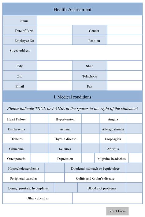 Free Health Assessment Forms Hot Sex Picture
