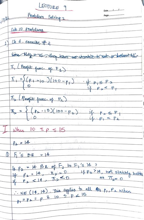 Econ 487 Lecture 9 Notes LECTURE 9 Date Problem Selving 2 Page Feb