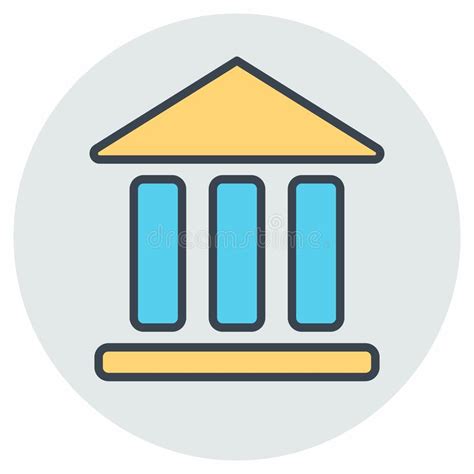 Icon Vector Of Building Color Mate Style Stock Vector Illustration