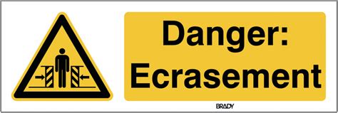 Autocollant Toughwash® Iso 7010 Danger Ecrasement W019 Seton