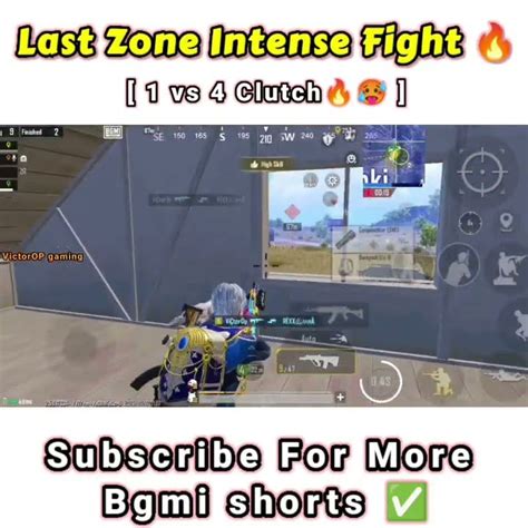 Last Zone Intense Fight 🔥🔥1 Vs 4 Squad Wipe 🔥🥵🥵🔥bgmishorts Bgmi