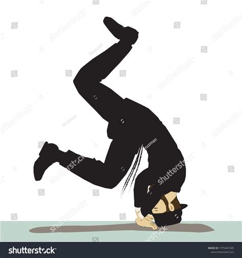 ציור וקטורי של יהודי חסיד חרדי עושה קולע עומד על הראש 1775441345