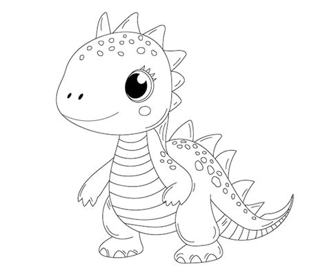 어린이 들 을 위한 컬러링 페이지 귀여운 드래곤 프리미엄 벡터