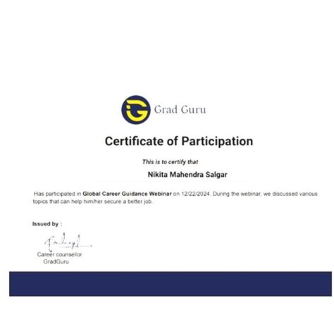 Nikita Salgar On Linkedin Careerdevelopment Globalguidance Webinarexperience Continuouslearning