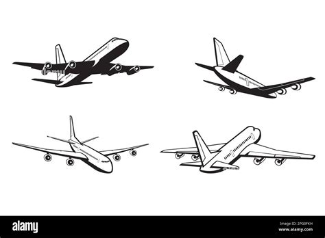 Passenger Airplane In Flight Vector Illustration Stock Vector Image