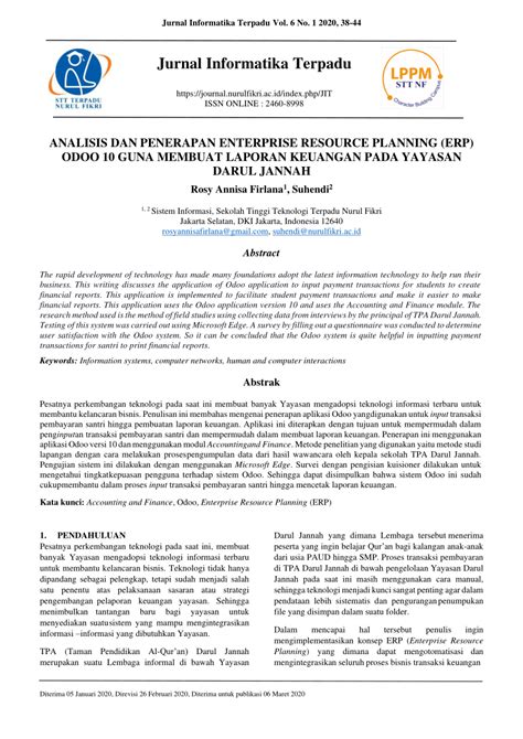 PDF Analisis Dan Penerapan Enterprise Resource Planning ERP Odoo 10