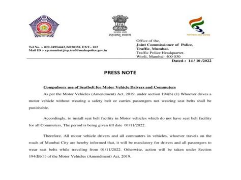 Seatbelts Made Compulsory For Drivers Passengers From November 1 In Mumbai