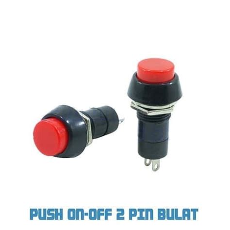 Jual Saklar Push On Bulat Merah Tombol Switch Push Button On Bulat