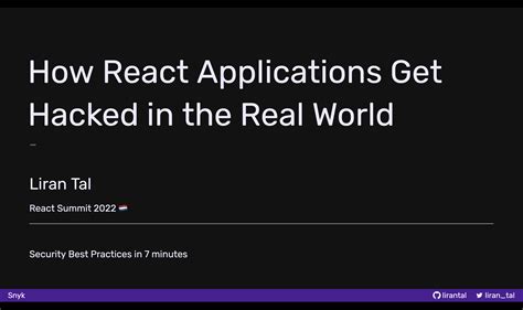 Github Lirantalslides React Security Lightning Talk 2022 Slides For Talk How React