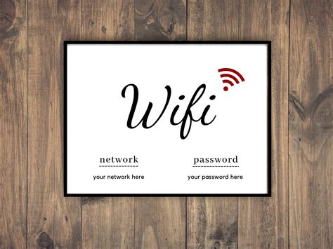 Editable Wifi Password Sign Printable Wifi Sign Wifi Etsy