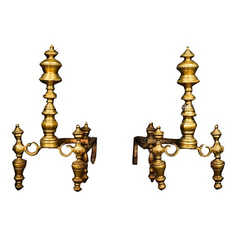 Antique Ribbed Brass Andirons—a Pair Chairish