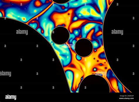 Soap Bubble Film Iridescence Light Micrograph Of The Surface Of A