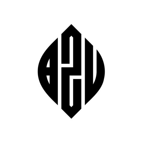 Bzu Circle Letter Logo Design With Circle And Ellipse Shape Bzu