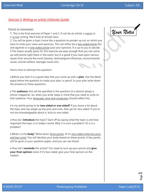 Esl Article Writing 240622 143915 Pdf Essays Argument