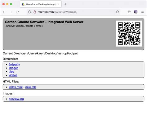 using the integrated web server pano2vr 7 1 documentation garden gnome