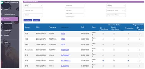 Attendance Worklist Worklists Learning Centre Portal User Guide