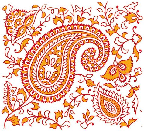 Traditional Indian Paisley Motif Textile Pattern Desi