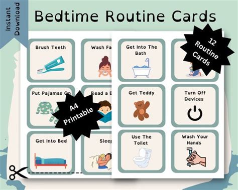 Bedtime Routine Chart Routine Cards Autism Bedtime Schedule Now And Next Bedtime Checklist