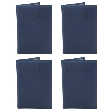4 Pcs Passport Holder Soft Waterproof Pu Leather Travel Passport Holder Cover Wallet For Men