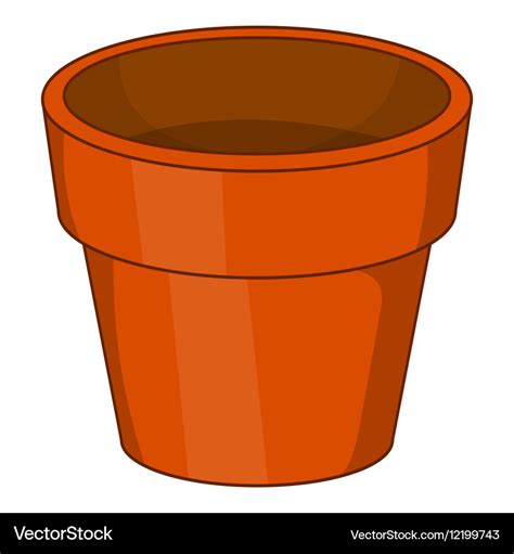 Flower Pot Icon Cartoon Style Royalty Free Vector Image