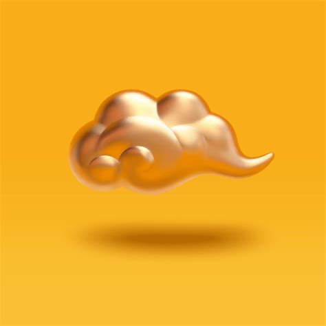 Nube Auspiciosa De Dibujos Animados En 3d Vector Premium