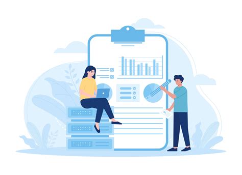 Company Employees Are Inputting Data Trending Concept Flat Illustration