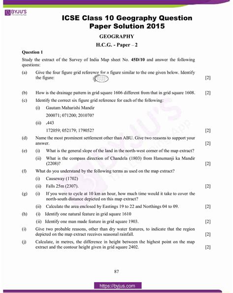 Get Icse Class 10 Geography Question Paper Solution 2015 Pdf