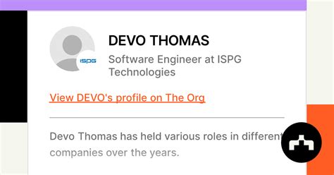 Devo Thomas Software Engineer At Ispg Technologies The Org