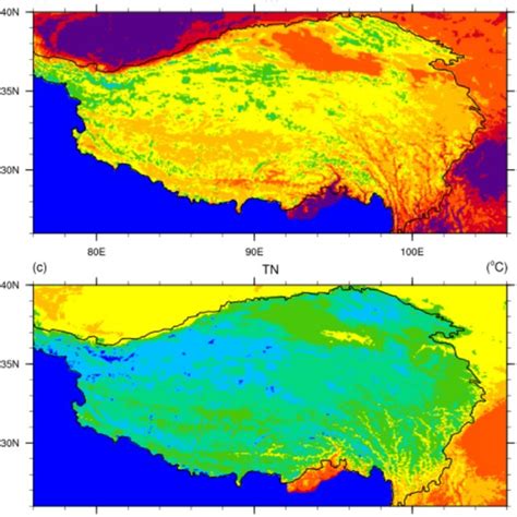 Spatial Distribution Of Mean P Mm Or Tx °c Tn °c And Tm °c In